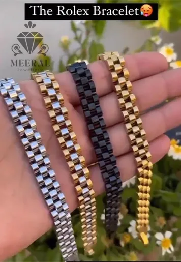 Black/Gold/Silver/Gold-Silver 4 Bracelet In Stainless Steel Heavy Wait ...