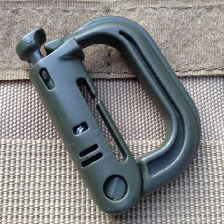 Molle Tactical Backpack EDC Shackle Snap D-Ring Clip KeyRing Livest ...
