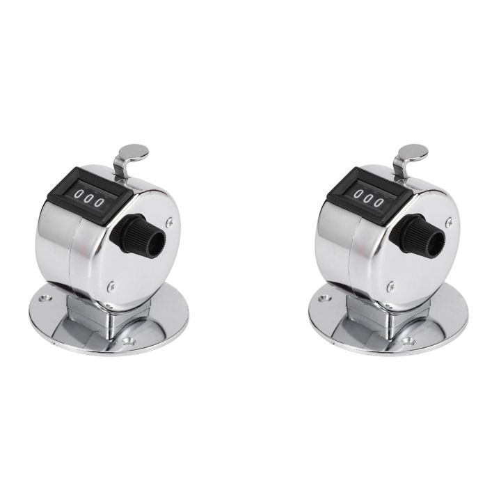 4X Round Base 4 Digit Manual Hand Tally Mechanical Palm Click Counter ...