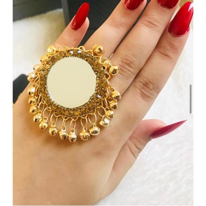 Adil Ashraf Traders FASHION INFINITY GOLDEN DROP GHUNGROO BIG RING ...
