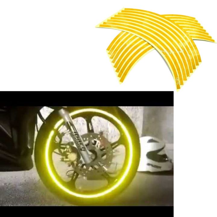 Yamaha YBR Bike Rim Sticker Glowing Yellow | Daraz.pk