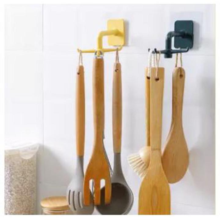 Pack of 2 - 360 Degree Rotating Hooks Wall-Mounted Kitchen Spatula ...