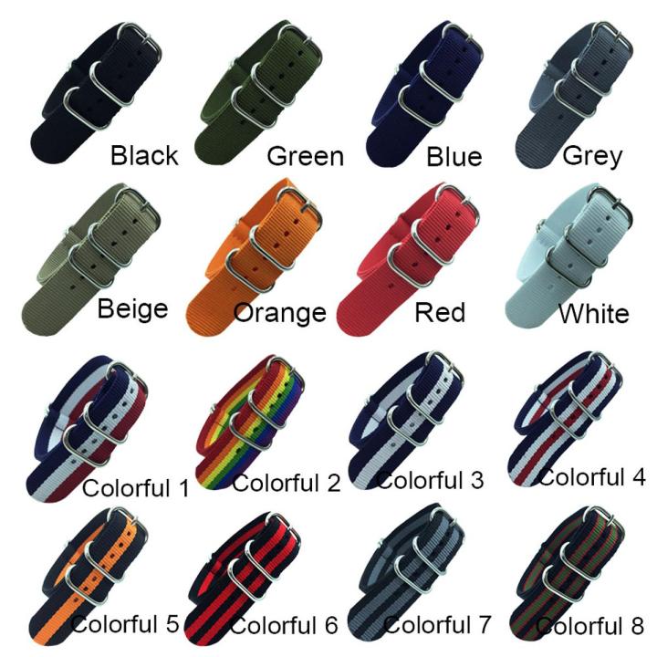 18mm 20mm 22mm 24mm Army Sports Watch Nato Strap Fabric Nylon Watch ...