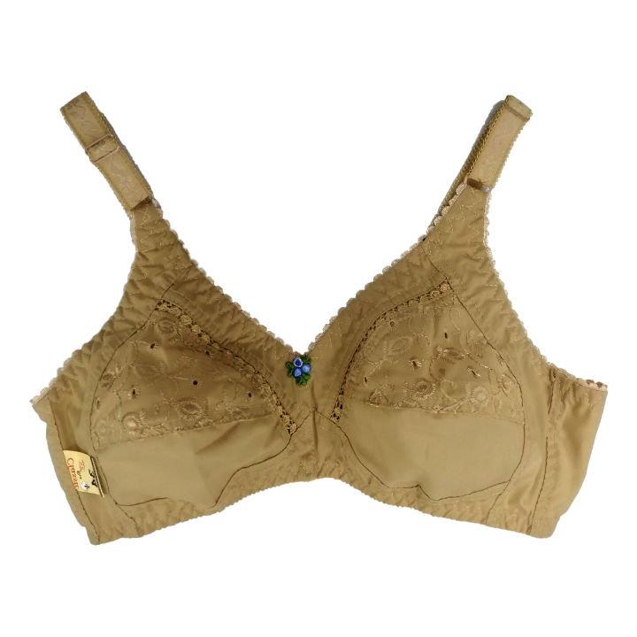 Classic Cotton Bras For Women Non Padded Bra With Chikan And Lace ...