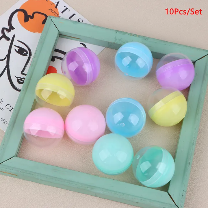 10Pcs 45mm Plastic PP Toy Capsules Half Transparent Colorful Round ...