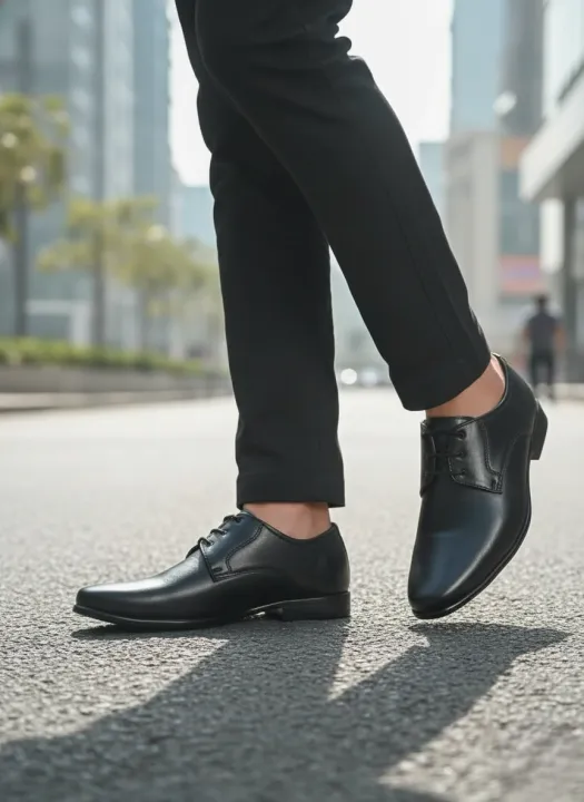Men’s Classic Black Formal Shoes | Premium PVC | Comfortable Office ...