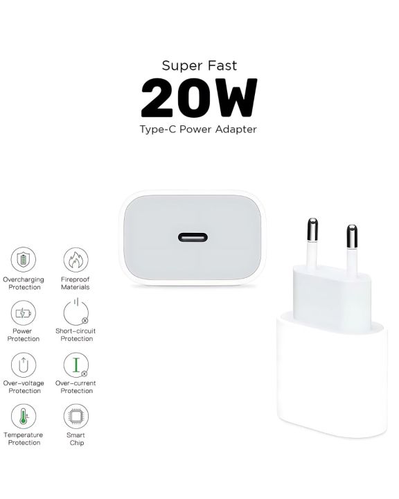 Original Apple 20W USB-C Power Adapter | iPhone & iPad Fast Charger | Daraz.pk