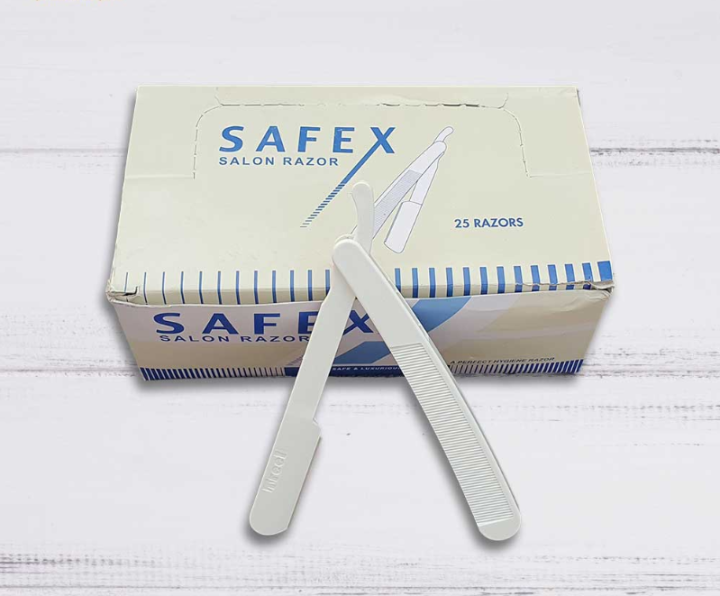 Safex Box of 25 pcs – Disposable Single Blade Barber Razors for Salon ...