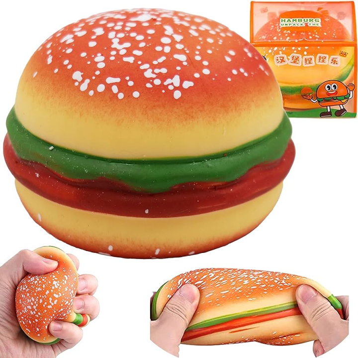 Decompress and Stress Stretch Burger Toy with yummy smell Slow Rising ...
