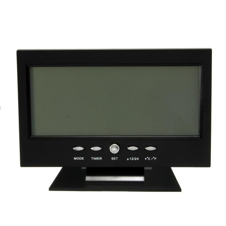 Black World Time Alarm Clock Digital Display LCD LED Backlight Snooze ...