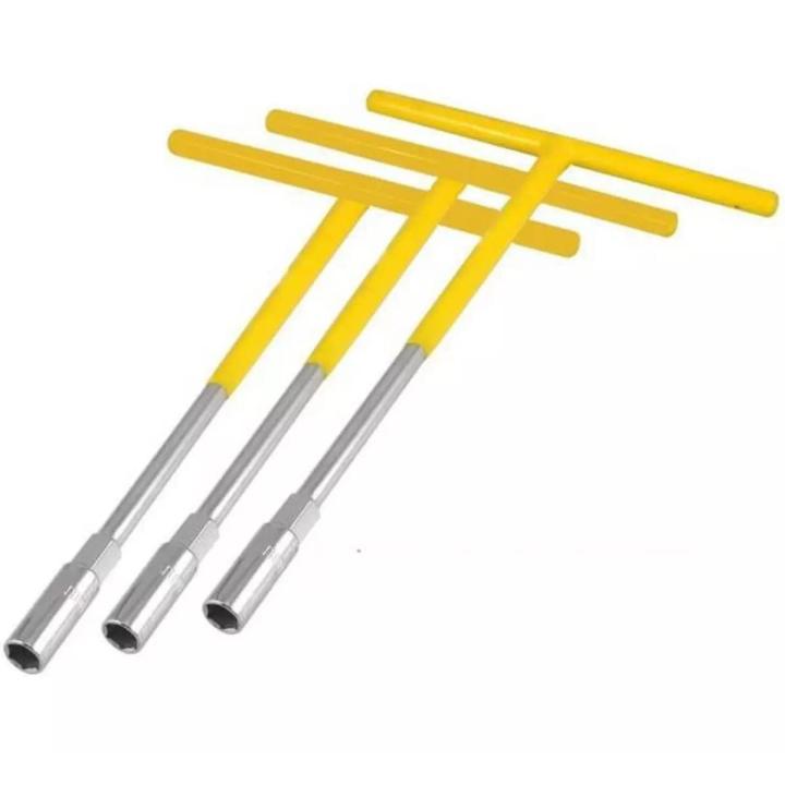 Pack of 3 - Hex Socket Hole Rubber Coated T Bar Wrench Spanner - 8mm ...