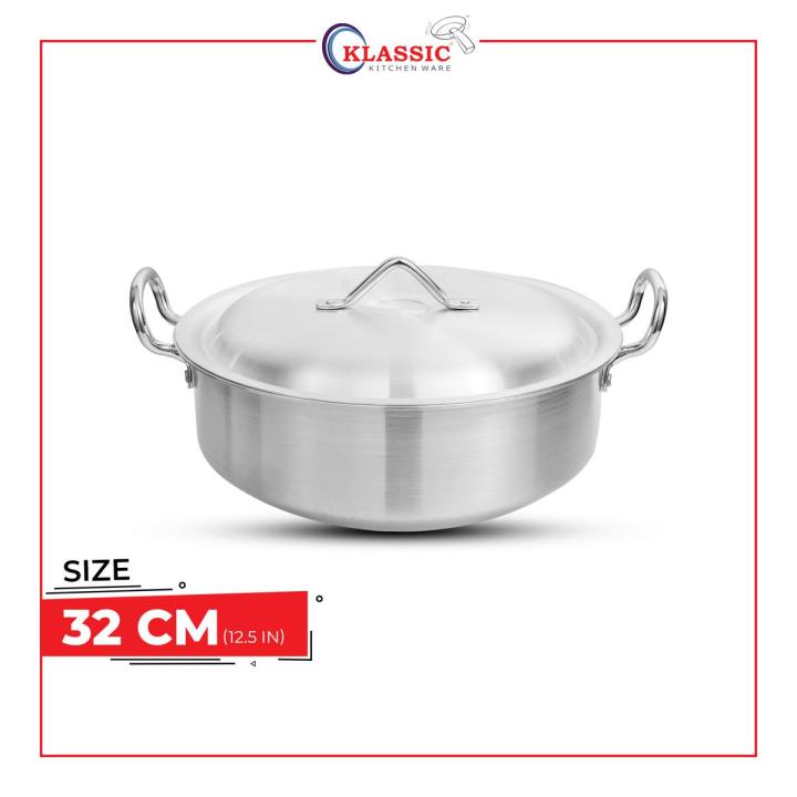 KLASSIC Karahi ( Flat Wok ) 32Cm with Lid Aluminum Alloy Metal | Daraz.pk