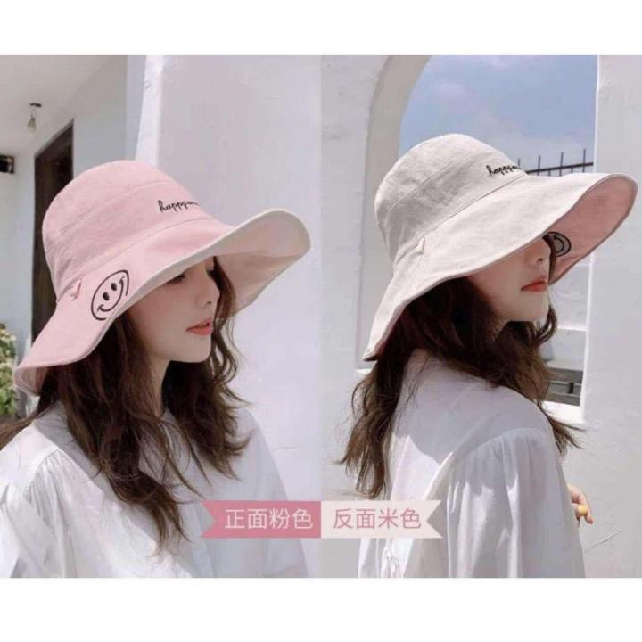 Women Big Waway Hat With SMILEY Design | Daraz.pk