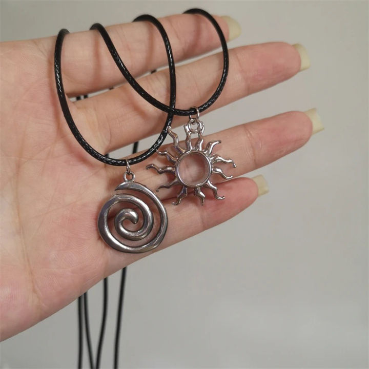 Vintage Charms Jewelry Chains Vortex Pendant Necklaces Leather Rope ...