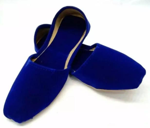 Descent Velvet khussa Blue Color for Men | Daraz.pk