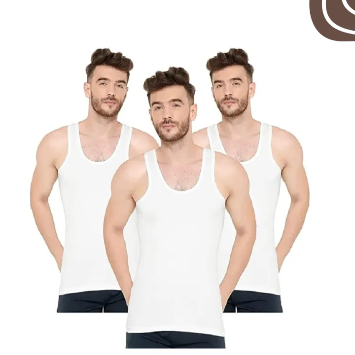 Pack of 3 Export Quality Men's Without Sleeves Vest/Sando -100% Cotton ...