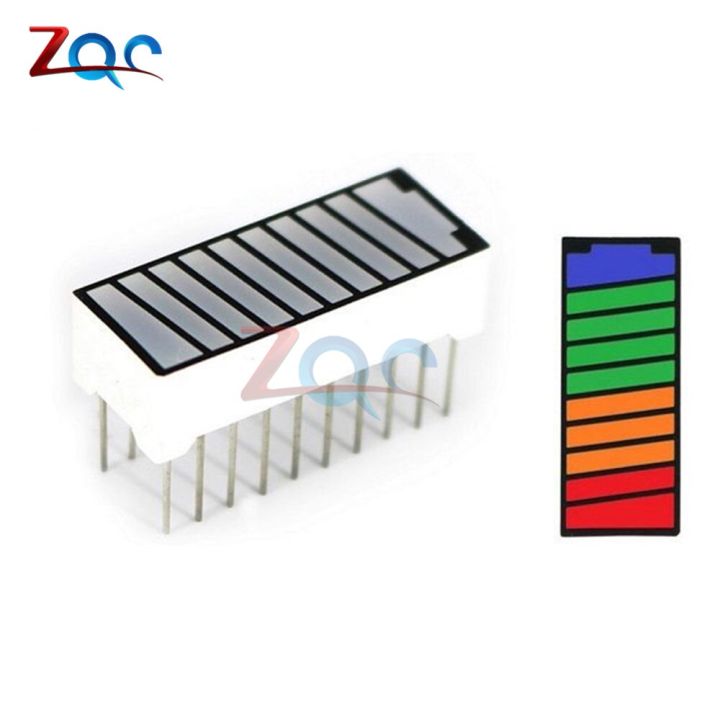 5pcs 10 Segment 4 Color LED Light Battery Level Bar Graph Power Display ...