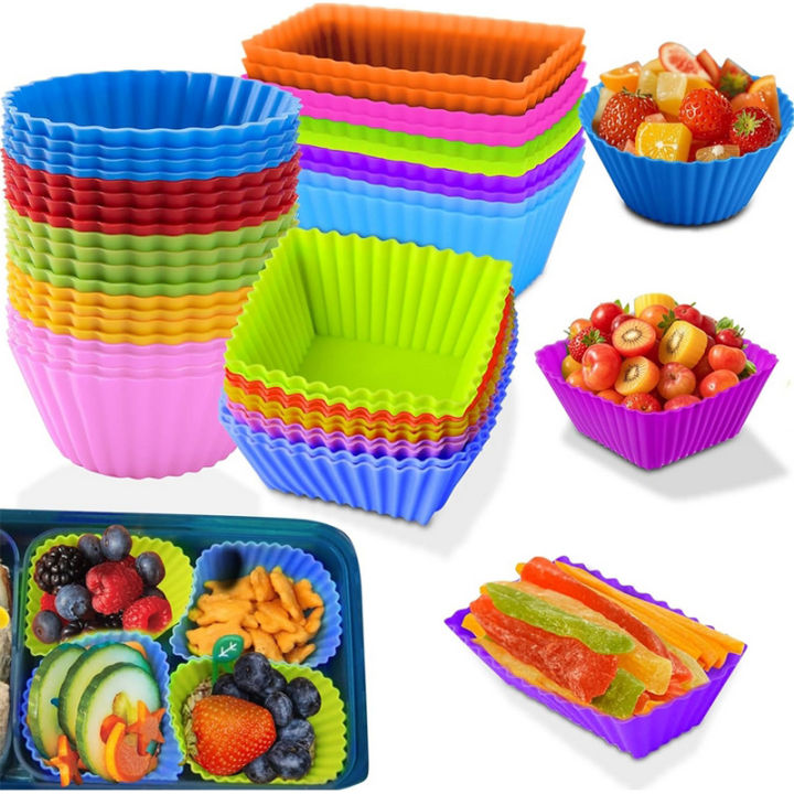 3/4PCS Silicone Lunch Box Dividers For Children Kids School Food ...