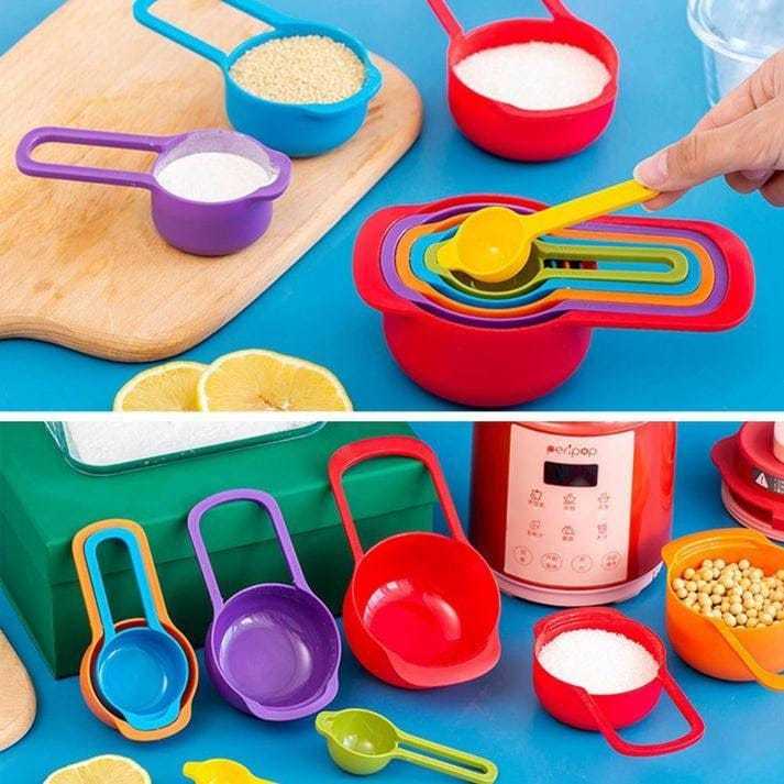 6 Pcs Measuring Spoons Cups Plastic Measuring Spoon Scoop with Scale ...