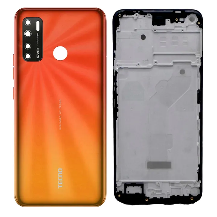 Tecno Spark 5 Middle Frame Housing With Side Button and Camera Lens ...