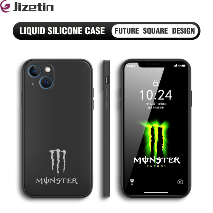 Jizetin for iPhone 15 Plus Back Cover Devil's Claw Multicolor Liquid Silicone Square Phone Cases ...