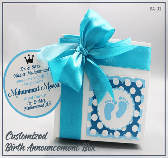 50 Sweet Boxes for Baby Announcement Customized Sweet Box for Gender ...