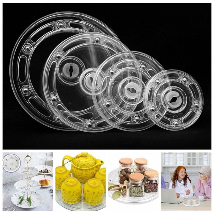 Swivel Plates 360-Degree Acrylic Turntable Transparent Round Rotating ...