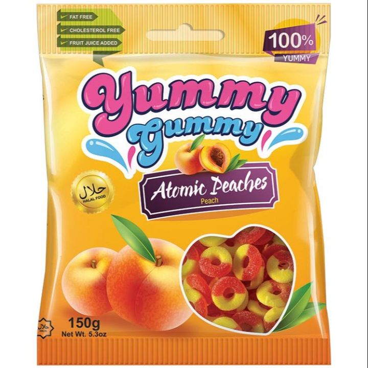 YUMMY GUMMY ATOMIC PEACHES 150g | Daraz.pk