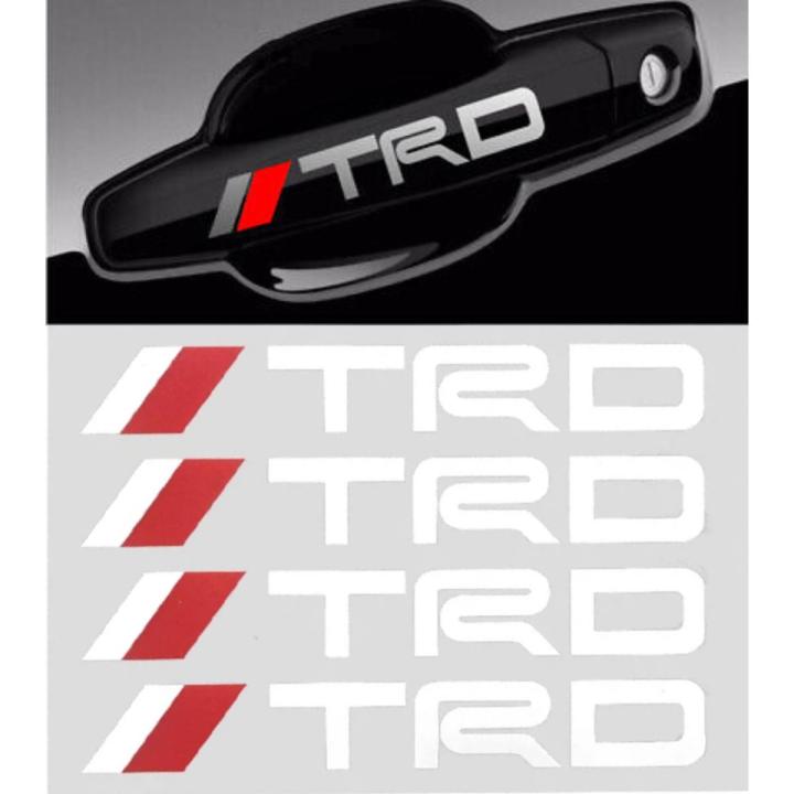 4 Pcs(White) TRD Car Door Handle Stickers Car Stickers, Car Accessories ...