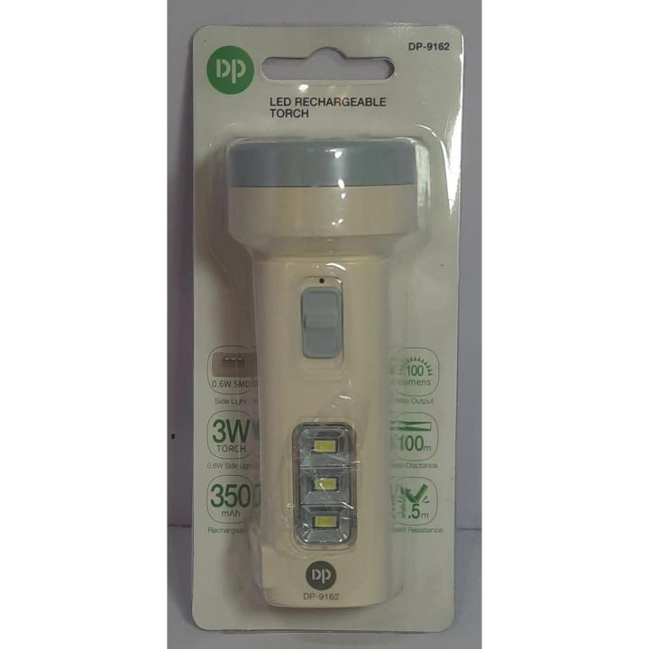 DP 9162 led rechargeable torch light 3w | Daraz.pk