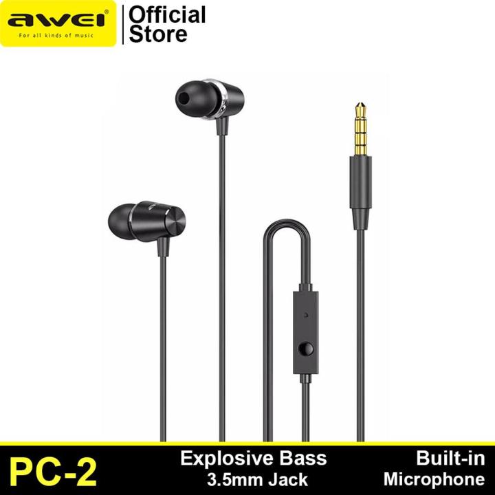 Awei PC-2 Earphones Mini Stereo In-Ear Earbuds Explosive Bass ...