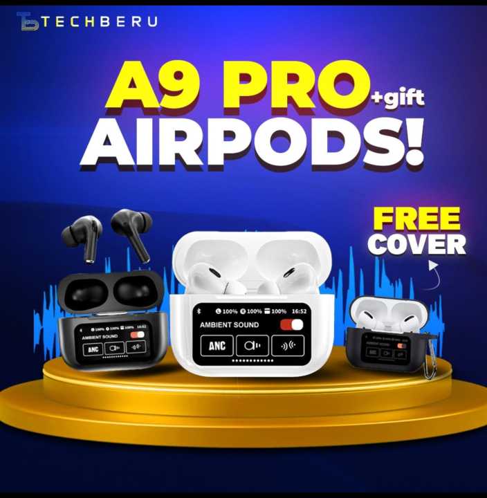 A9 Pro Touch Screen Airpods Pro - ANC Wireless Earbuds with Bluetooth 5.0,Original LCD Display ...