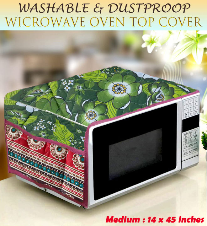 Kitchen Microwave Oven Dust Cover with Double Storage Pockets ...