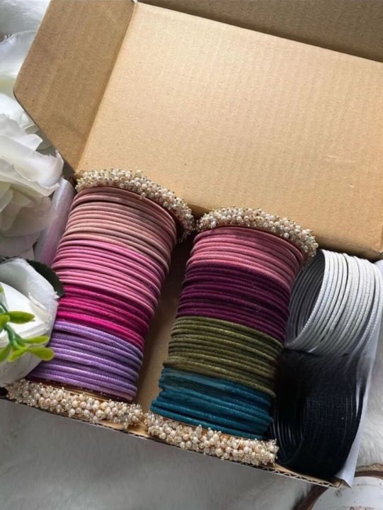 12 piece of velevt bangles set for ladies , girls Trendy elegant ...