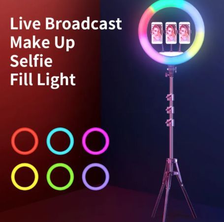 MJ33 RGB LED Ring Light (33cm) – 13-inch Multi-Color Rainbow & Off ...