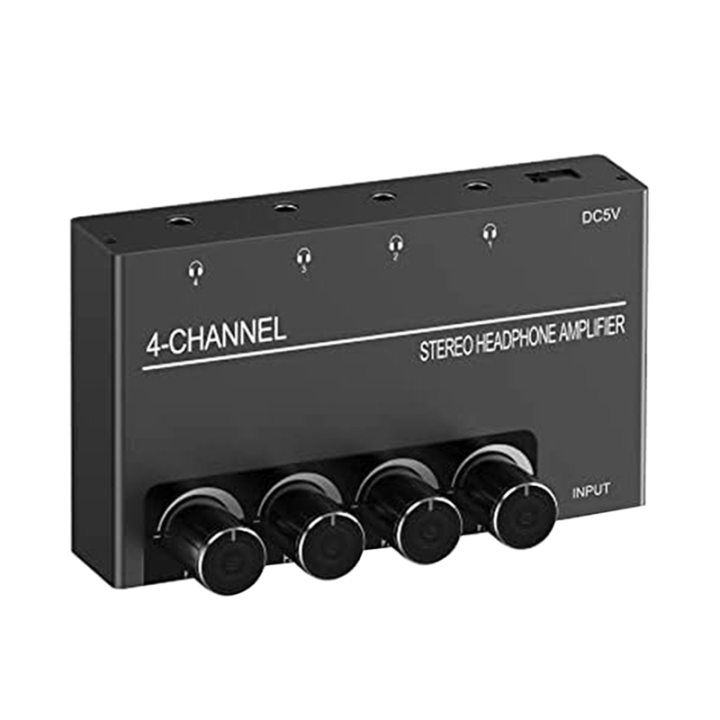 4 Channel Stereo Audio Amp Audio Amplifier Headphone Splitter With 4 3 ...