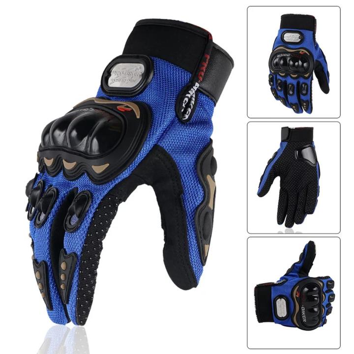 Pro Biker Gloves MCS-01C Mobile Friendly Blue Size Large | Daraz.pk