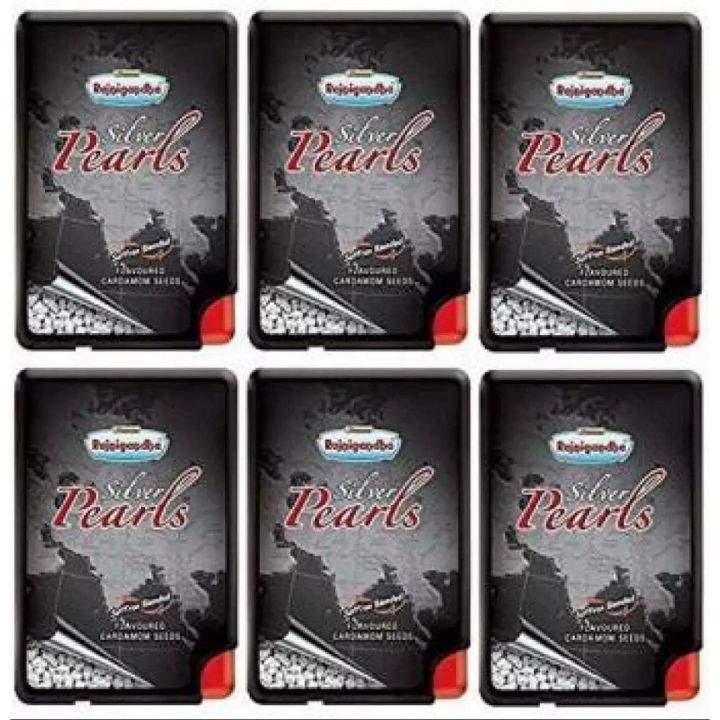 Pack of 6 Rajnigandha Silver Pearls Saffron Blended Flavored Cardamom ...