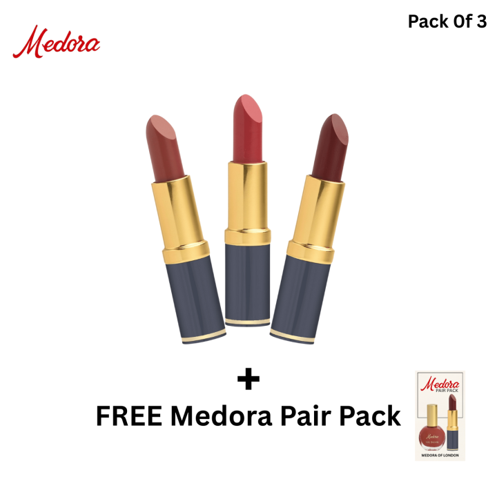 FREE Medora Pair Pack - Buy Pack of 3 Medora Lipsticks & Get Medora ...