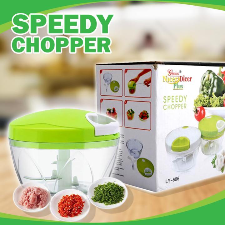 Mini Speedy Chopper Manual Hand Pull Meat & Vegetable - With 3 Ultra ...
