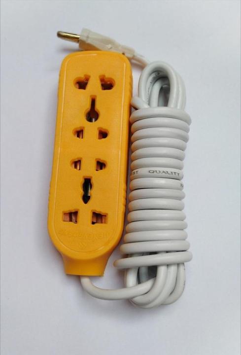 4 Meter Cable Extension Board - Heavy Duty Yellow Power Extension with ...