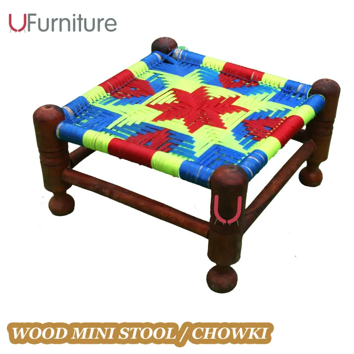 Multi Color Stylish Wood Stool, Wooden Peri, Wooden Chowki, Multi Color ...