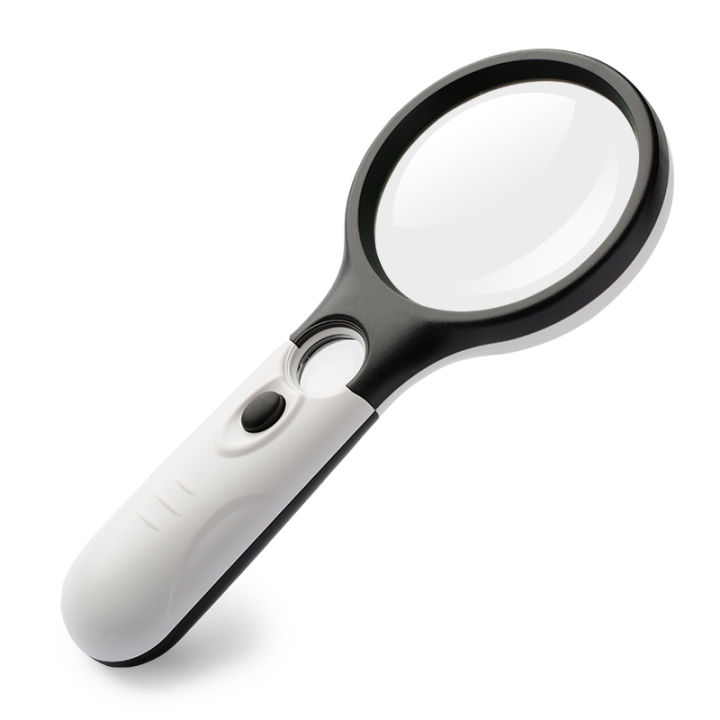 Magnifying Glass With 3 LED Hand Held Magnifier Jewellery Evaluating ...
