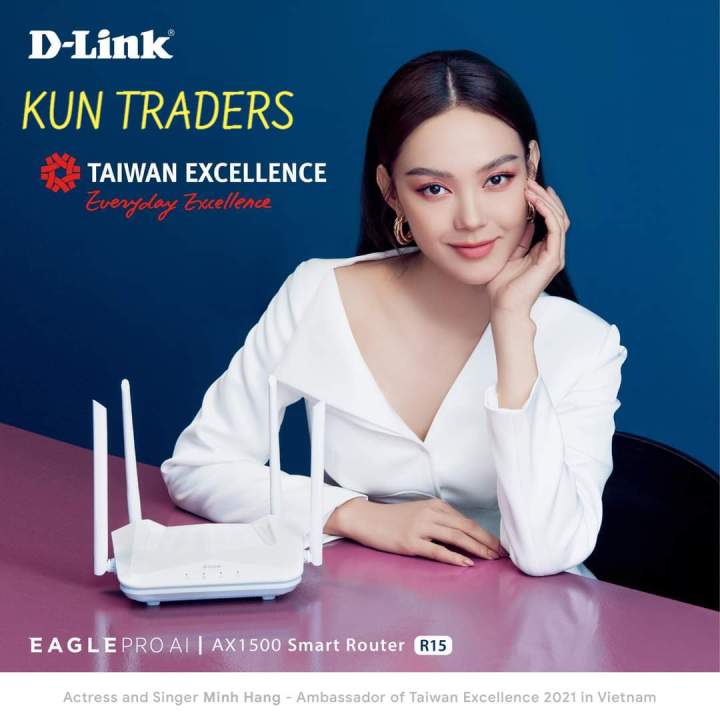 D-Link R15 EAGLE PRO AI Wi-Fi 6 AX1500 Mesh Smart Router with AI Wi-Fi/Traffic Optimiser, AI ...