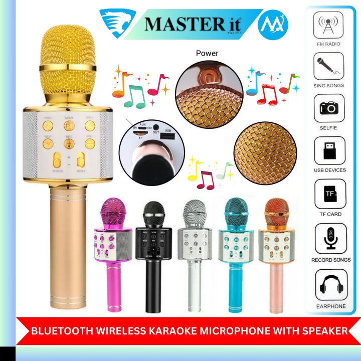 Wireless Mic With Speaker Portable Bluetooth Microphone For Recording ...