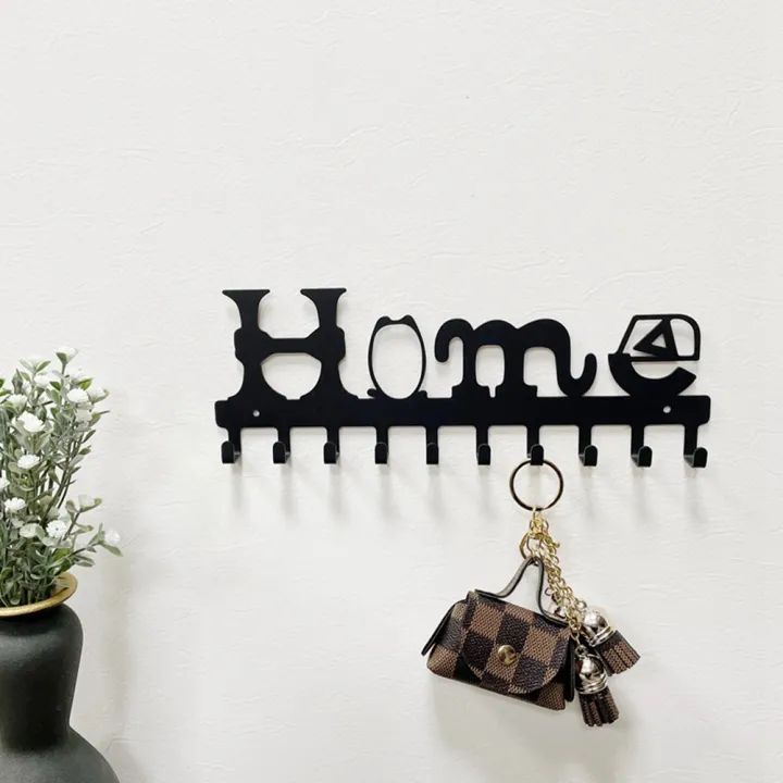 Metal Key Rack Holder Wall Mounted Key Holder 10 Hooks Hang Rack Cute ...