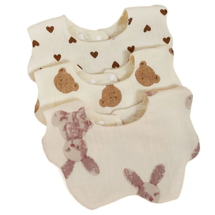 New Soft Pure Cotton Baby Bib Six-layer 360 Rotatable Infant Bib ...