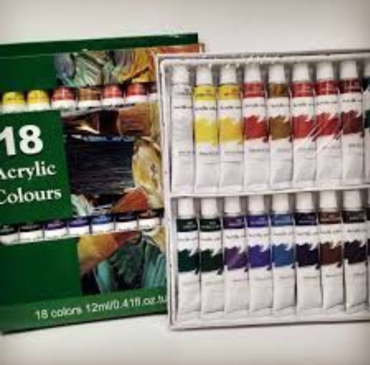 Acrylic Colors Set of 18 - 12 ml Tubes, High Quality Acrylic Paints for ...