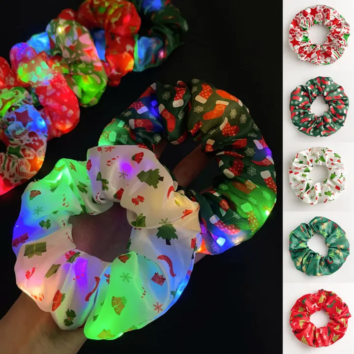 Hair Ring Light Up Scrunchies Dance Headdress Christmas LED Bright ...