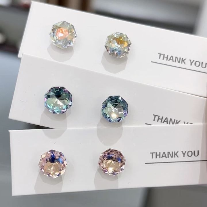 【Mega Sale】Super Shiny Eight-Sided Rose Artificial Crystal Earrings ...